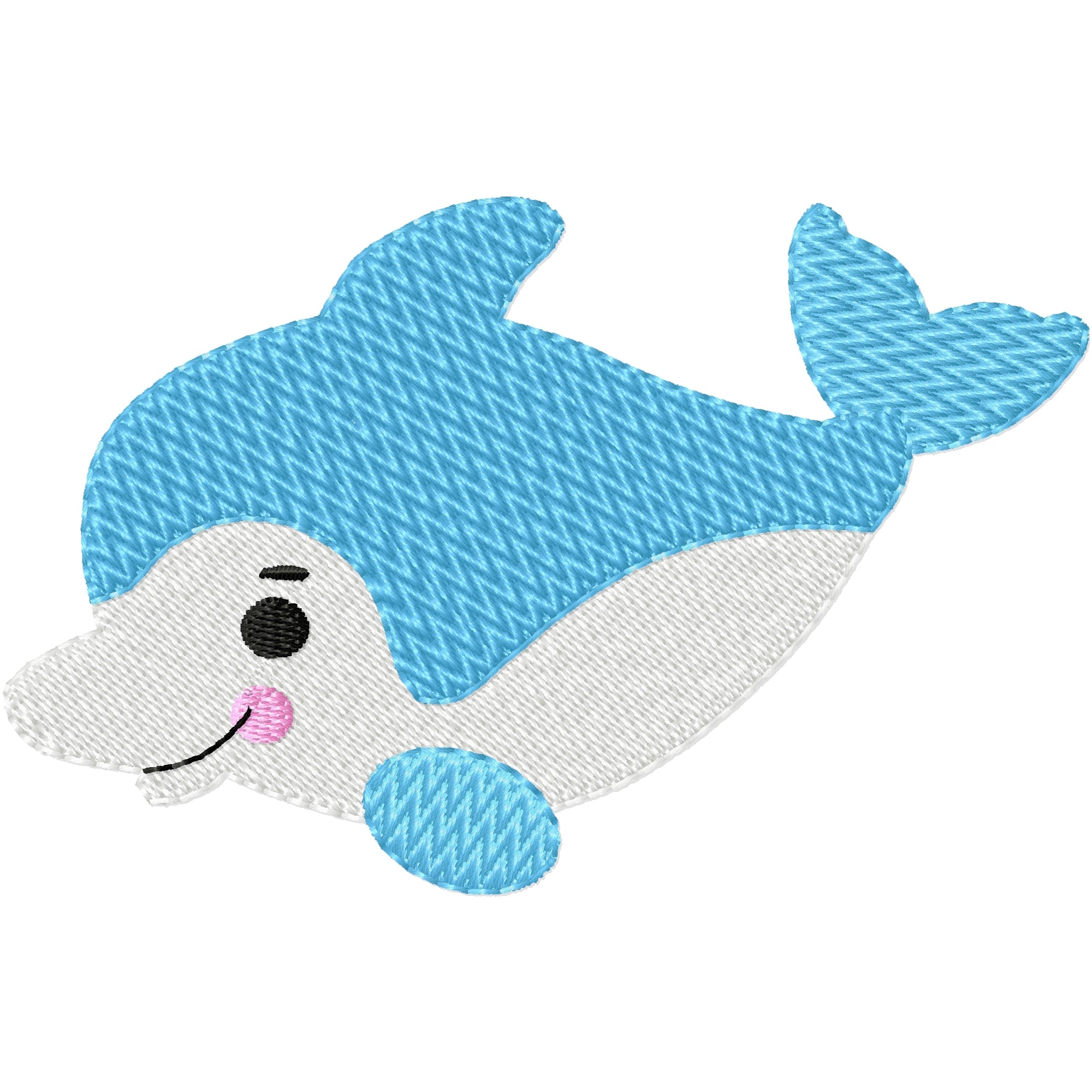 Baby blue dolphin machine embroidery design – ATyme2Stitch